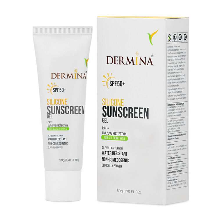 Buy Dermina Silicone Sunscreen Gel SPF 50 for UVB Protection | Dermina ...