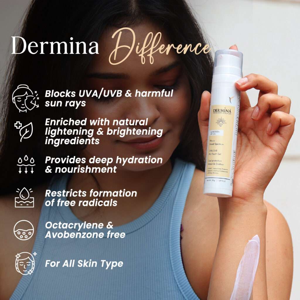 Buy Sunscreen Aqua Gel with SPF 35+ PA+++ | Dermina - Intelligent Skincare