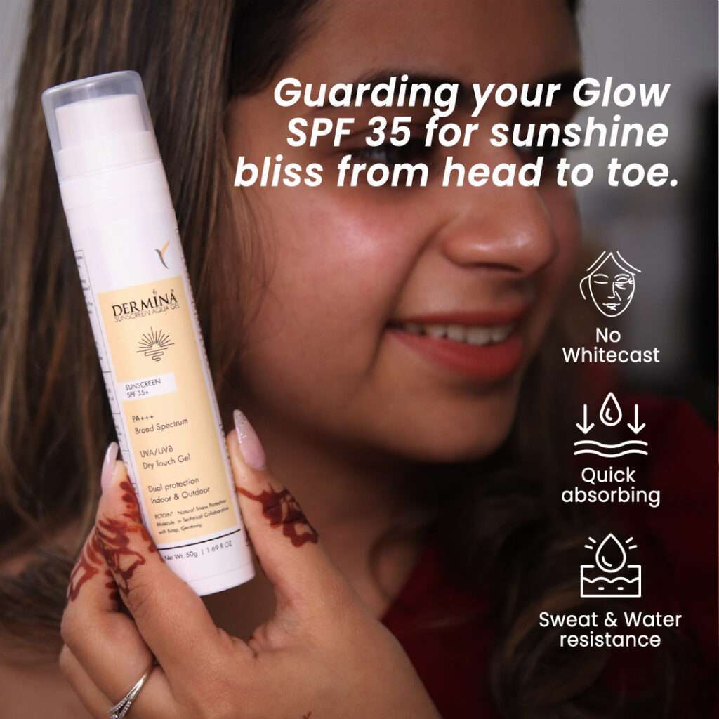 Buy Sunscreen Aqua Gel with SPF 35+ PA+++ | Dermina - Intelligent Skincare